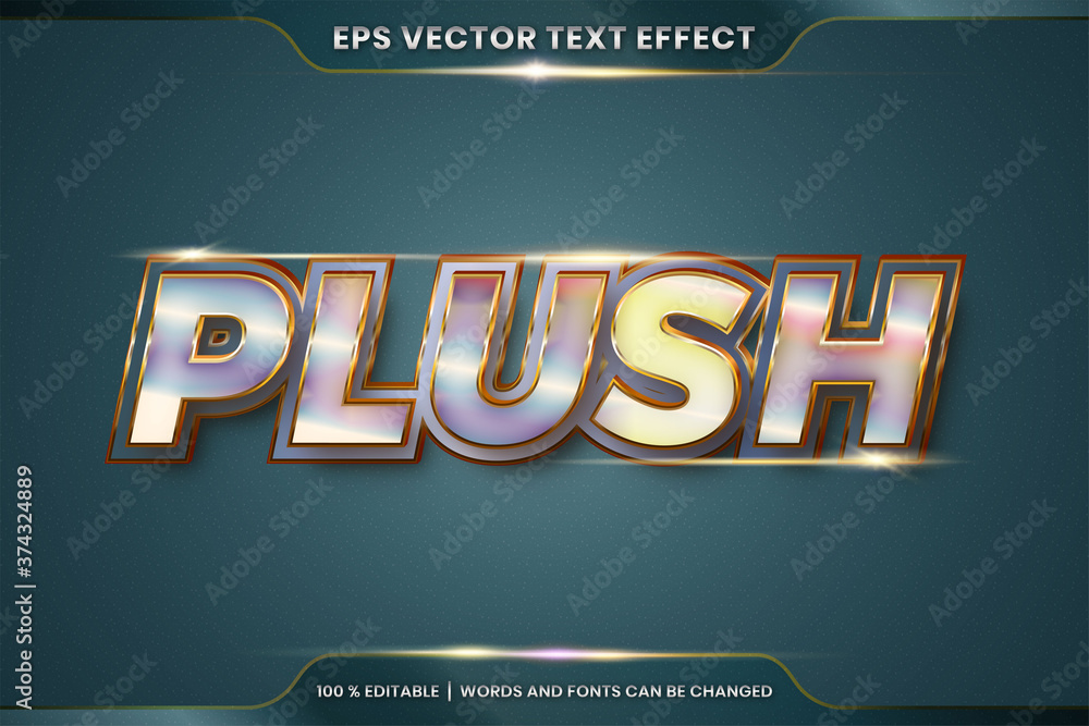 Text effect in 3d Plush words font styles theme editable realistic ...