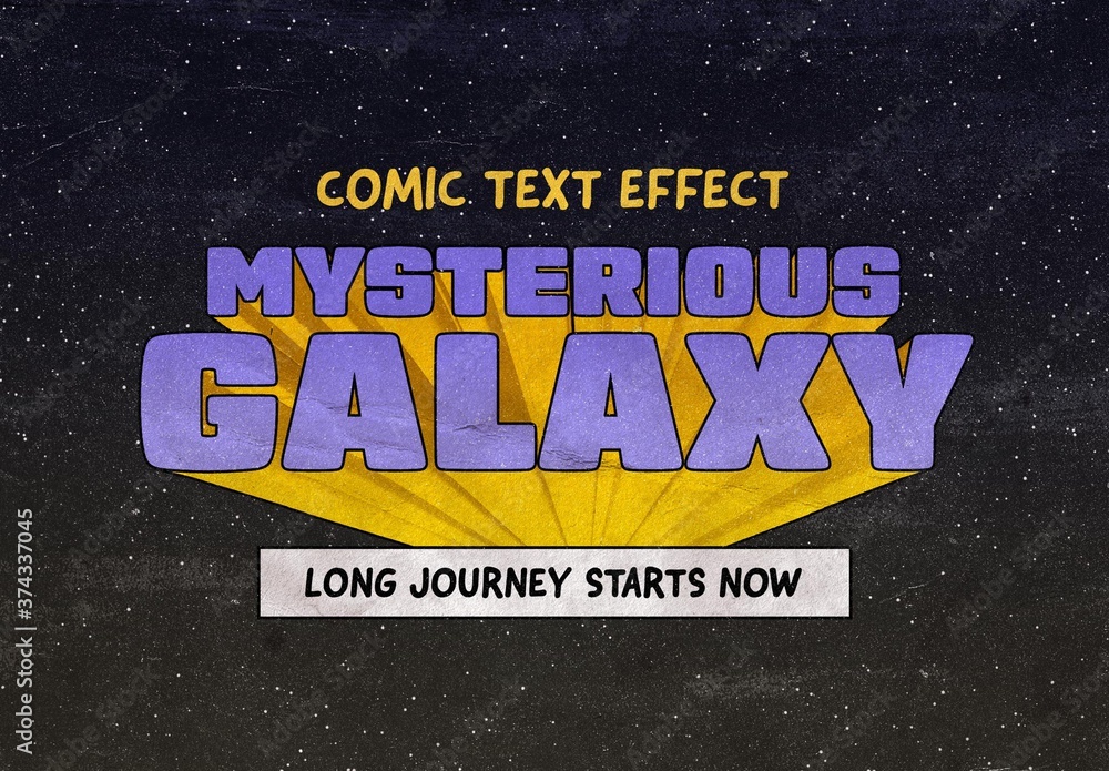 Sci-Fi 3D Comic Text Effect Mockup Stock Template | Adobe Stock