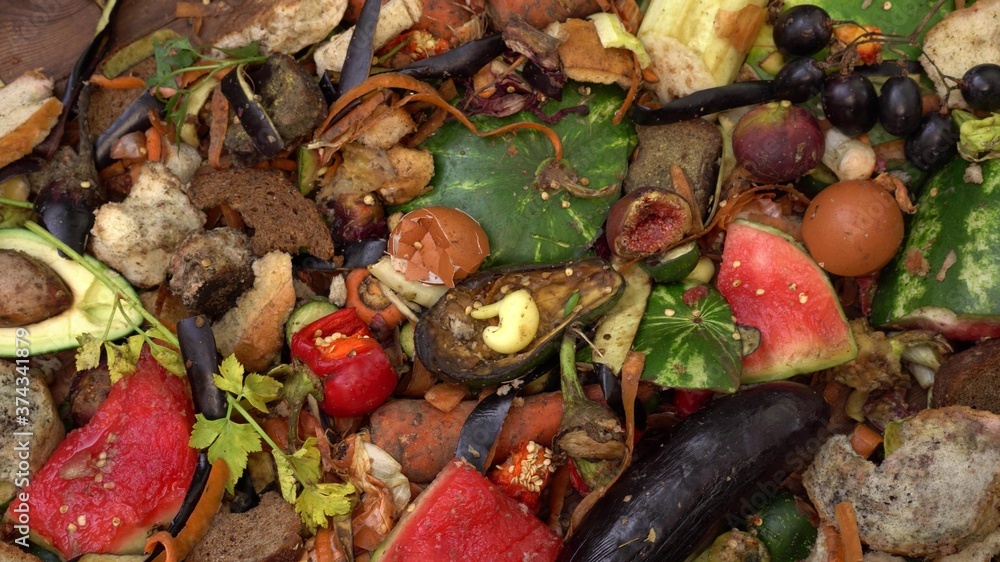 Foto de Organic biodegradable waste bin for composting. Vegetable ...