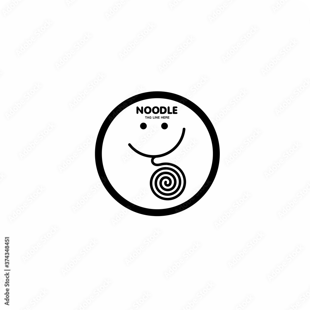 cartoon noodles logo - Smile Emoticon Illustration. Stock Vector ...