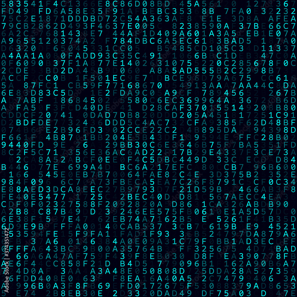 Matrix Background Cyan Filled Hexademical Background Medium Sized Seamless Pattern Neat