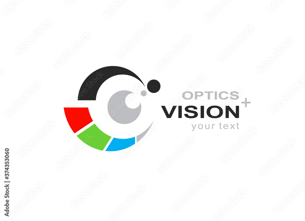 Optics vision logo silhouette eye view colorful Stock Vector | Adobe Stock