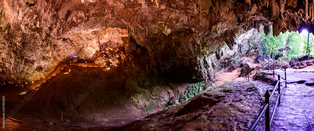 Landscape of Thamluang cave in Thamluang Khunnam Nangnon National Park ...