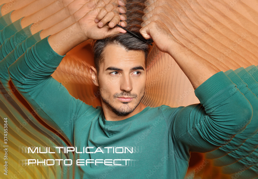 Multiplication Photo Effect Mockup Stock Template | Adobe Stock