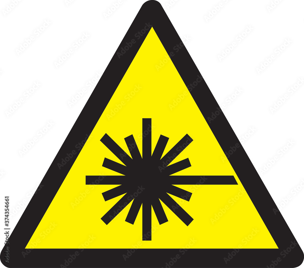 caution laser beam warning signs Stock Illustration | Adobe Stock