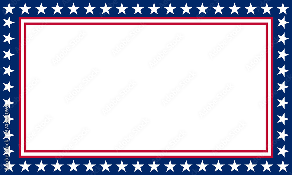 blue and red frame with a usa flag pattern Stock Vector | Adobe Stock
