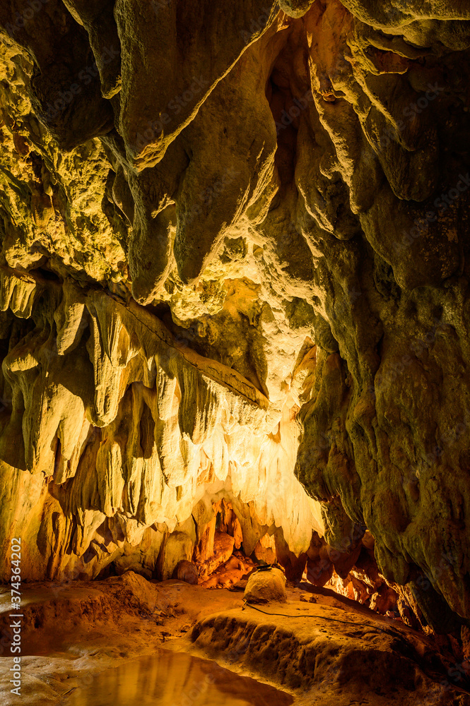Landscape of Thamluang cave in Thamluang Khunnam Nangnon National Park ...