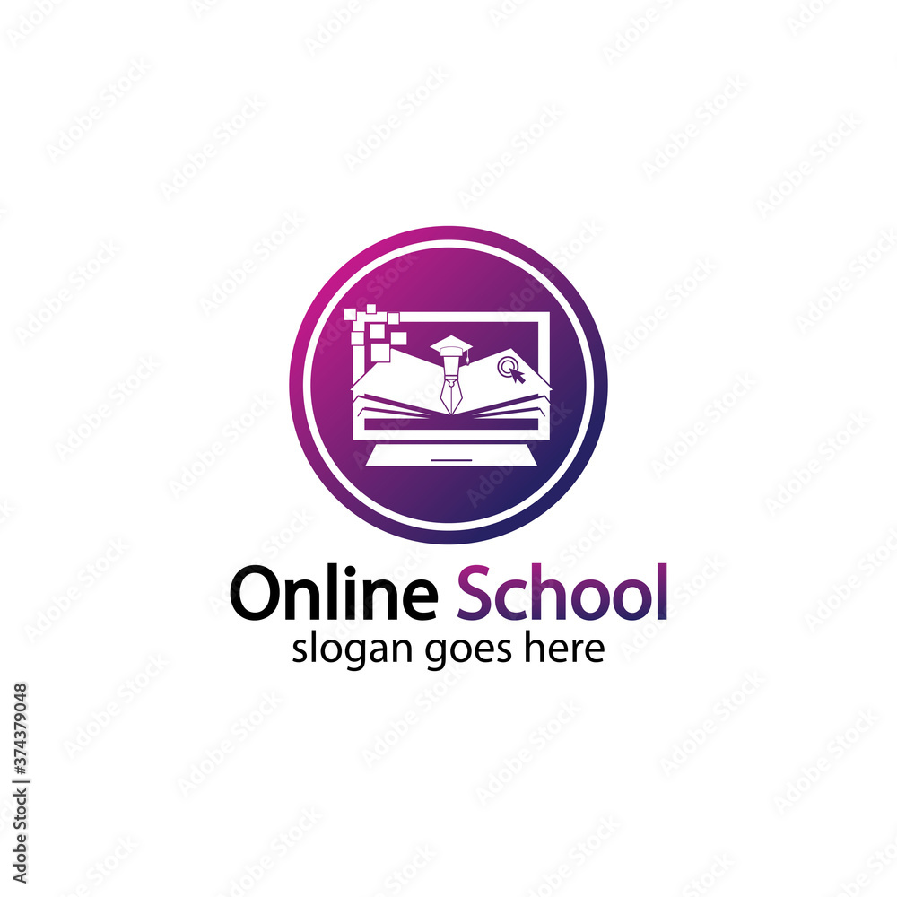 Online Education logo design template. Online course logo design ...