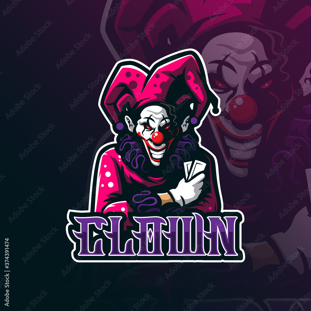 clown mascot logo design vector with modern illustration concept style ...
