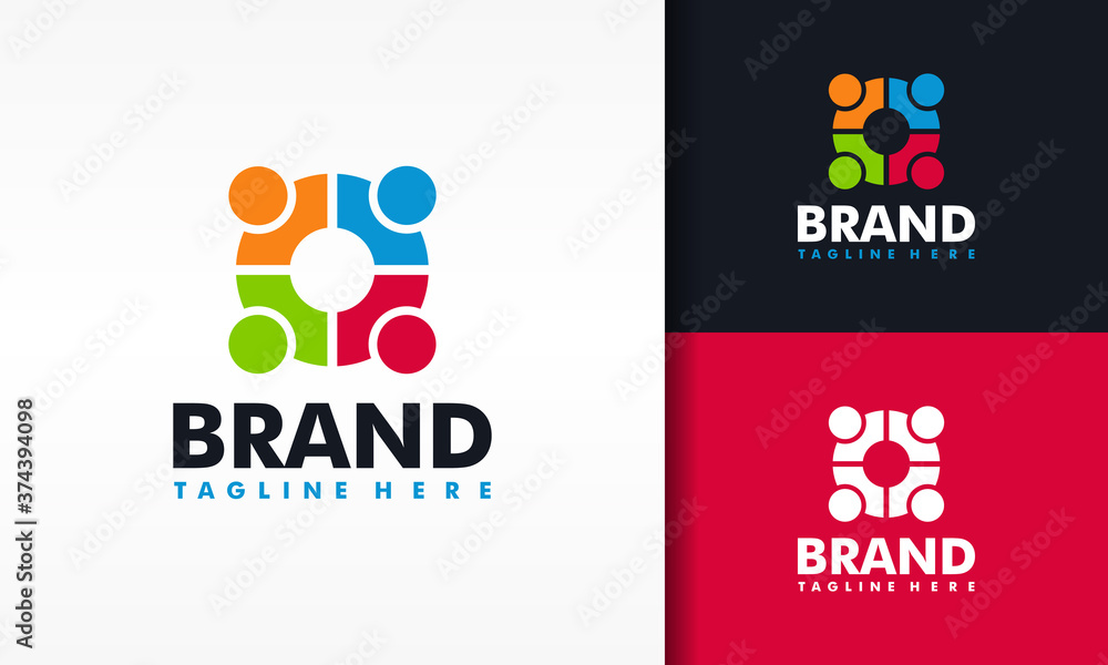 simple circle humanity logo Stock Vector | Adobe Stock