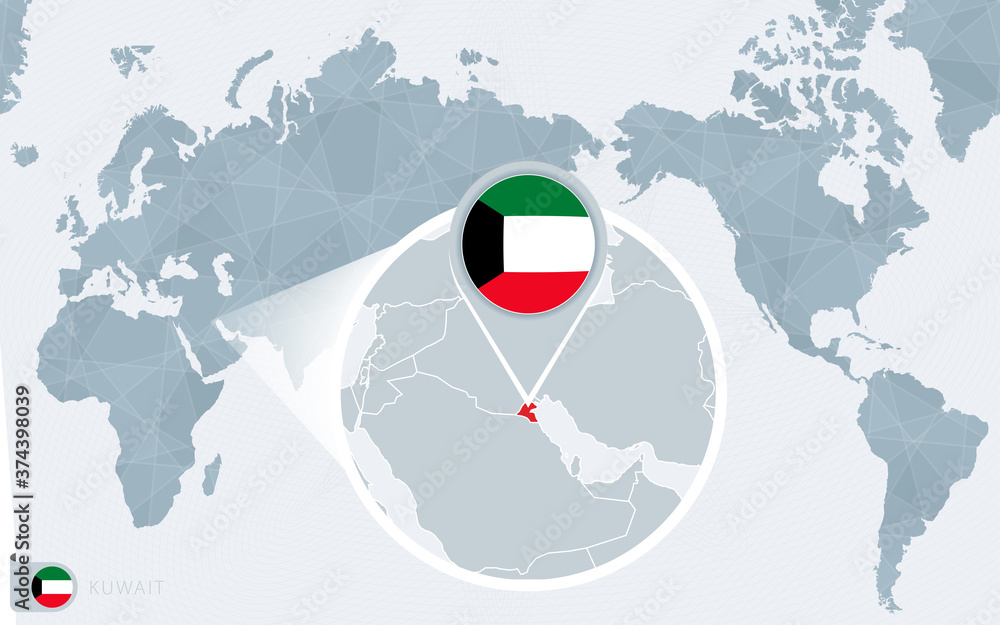 Kuwait map world