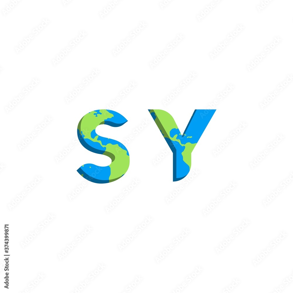 Initial SY logo design with World Map style, Logo business branding ...