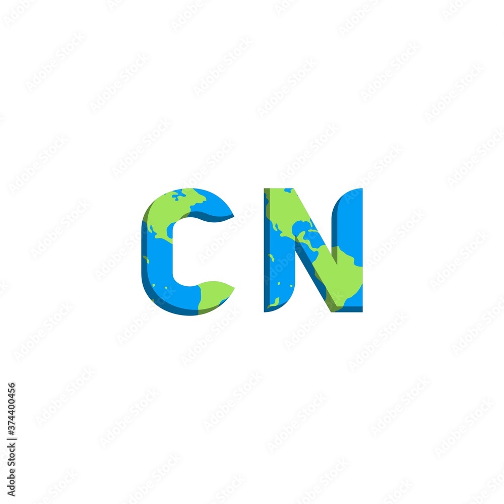 Initial CN logo design with World Map style, Logo business branding ...