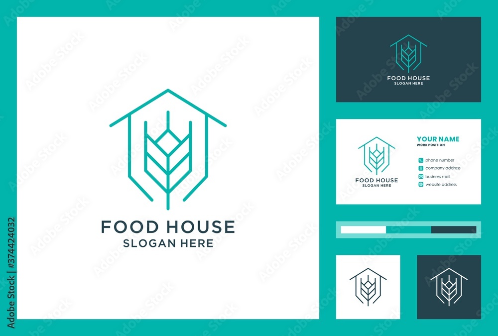 food house logo inspiration with business card design premium vector ...