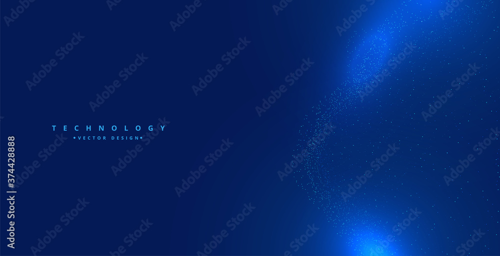 blue technology particles glowing digital background design Stock ...