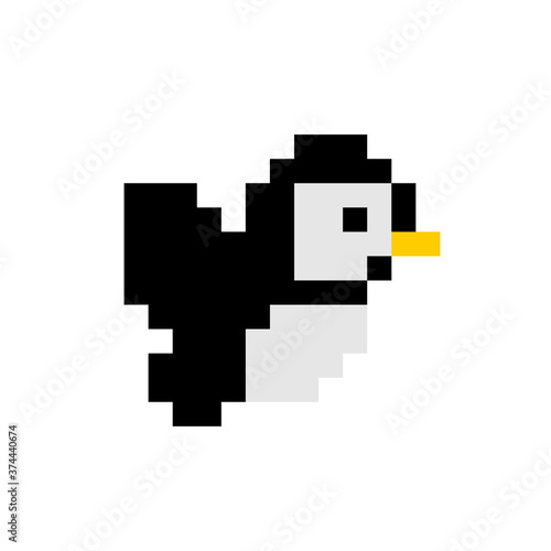 flying bird pixel pattern. Pixel art vector illustration. Stock Vector ...