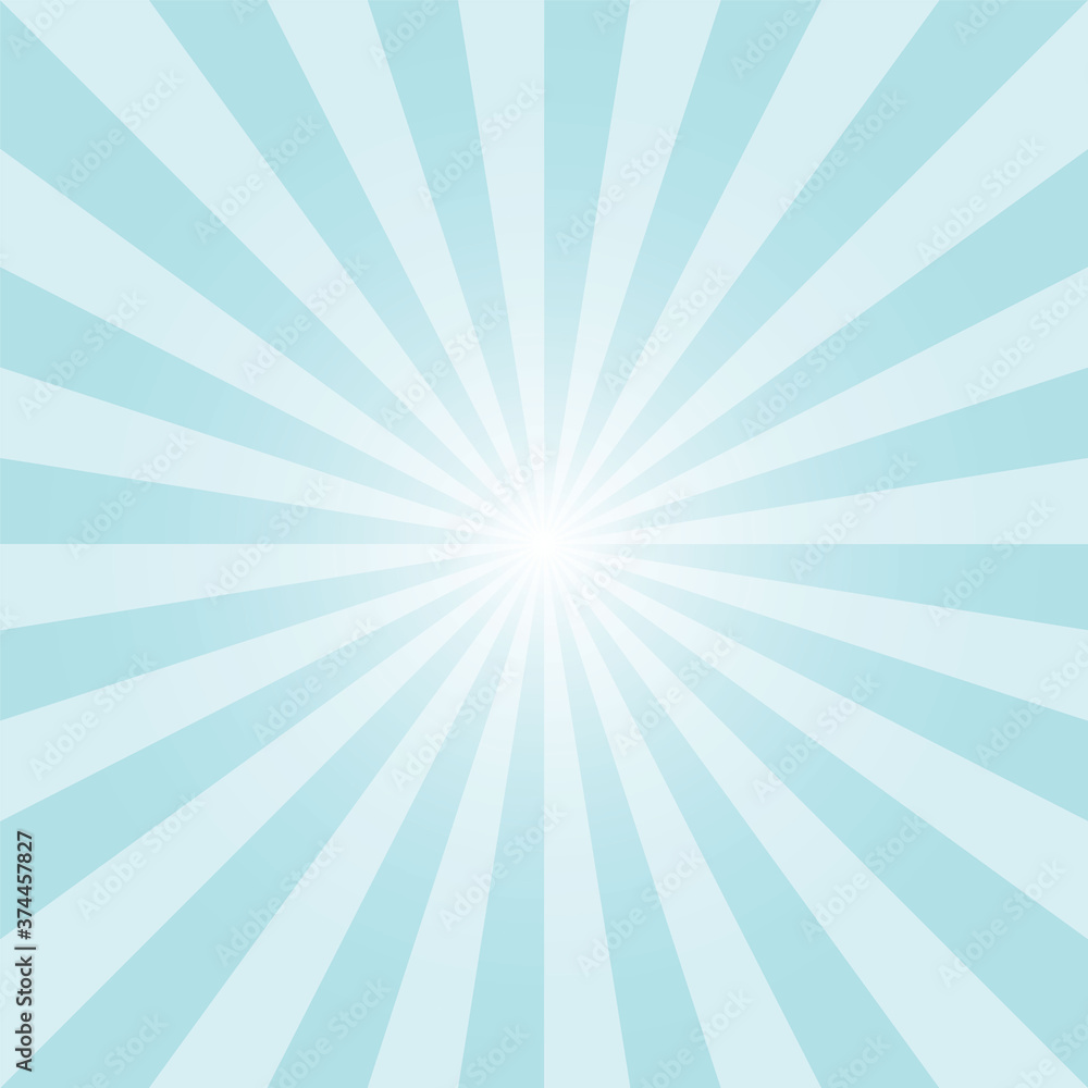 Blue sunburst recto backdrop. Rectangular background. Strips vector ...