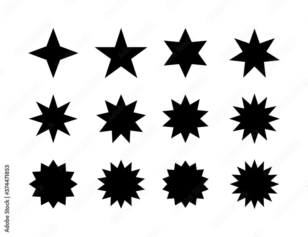 Star burst sticker set of icons. Vector isolated elements. Starburst ...