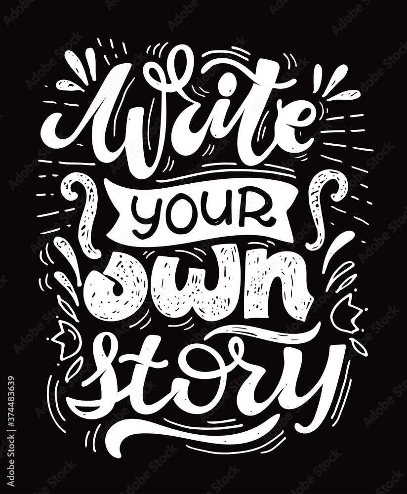 Inspiration hand drawn doodle lettering poster. Lettering art for ...