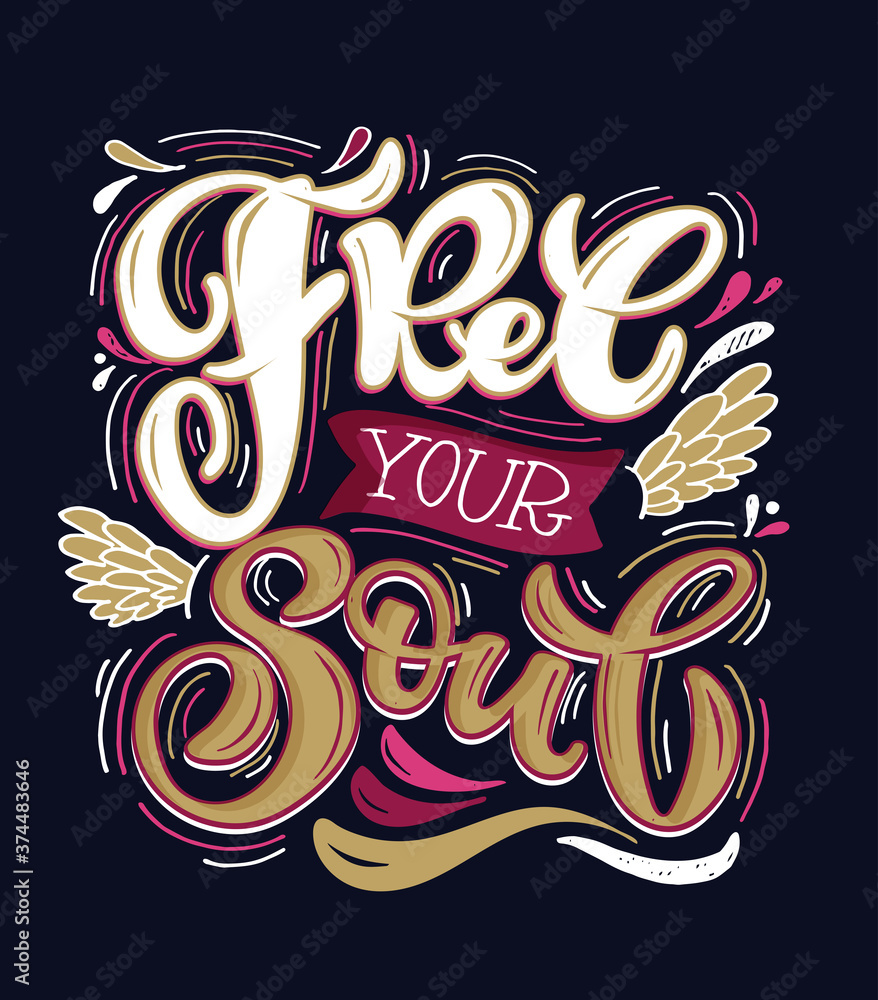 Inspiration hand drawn doodle lettering poster. Lettering art for ...