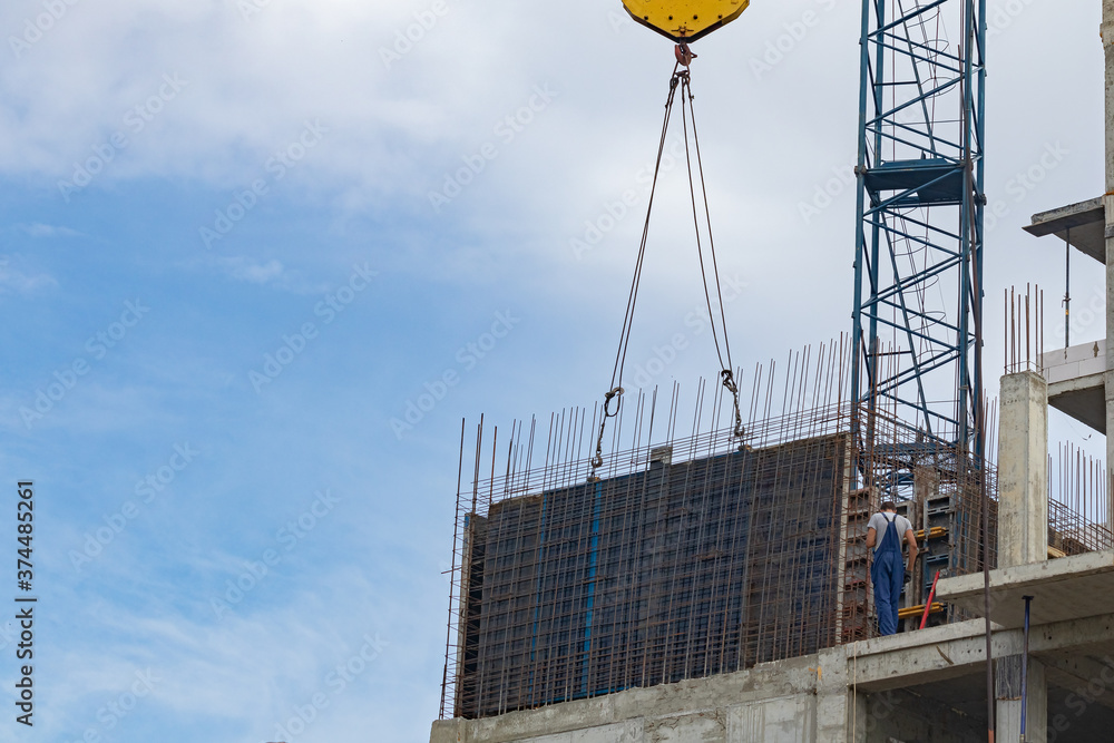 Stage in The Construction of a Multi-Storey Building. Forming The Wall ...