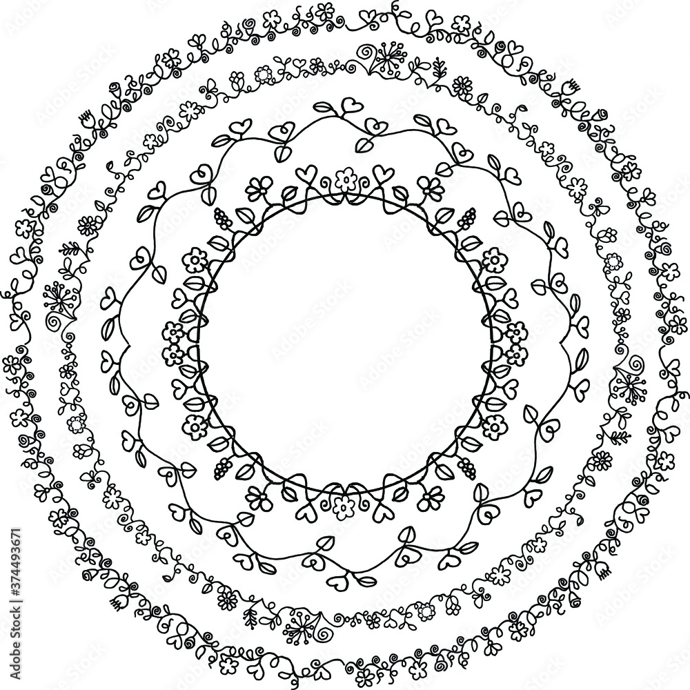 vector flower border design background Stock Vector | Adobe Stock