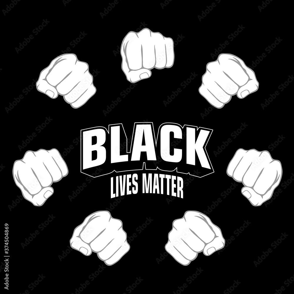 Stop racism. Black lives matter. African American arm gesture. Anti ...