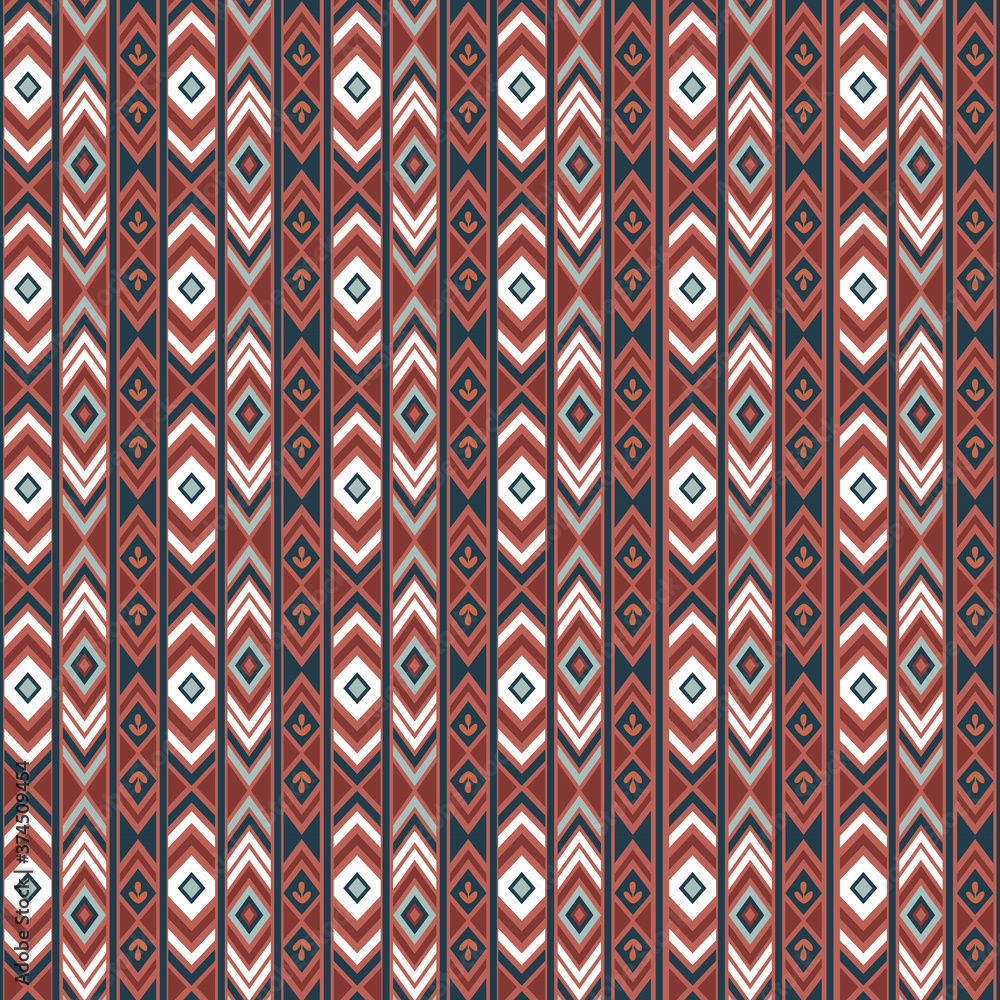 Bohemian, modern boho chic seamless pattern with hand drawnabstract ...