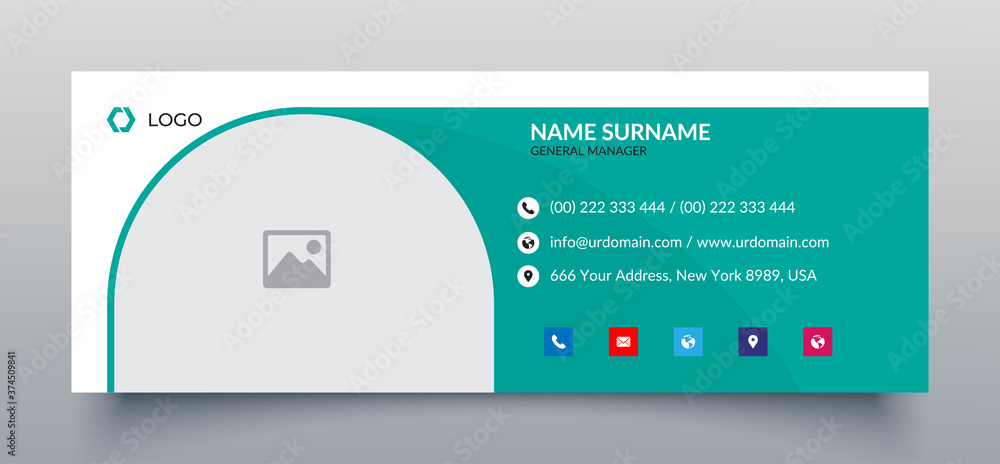 professional email signature template with an author photo place modern ...