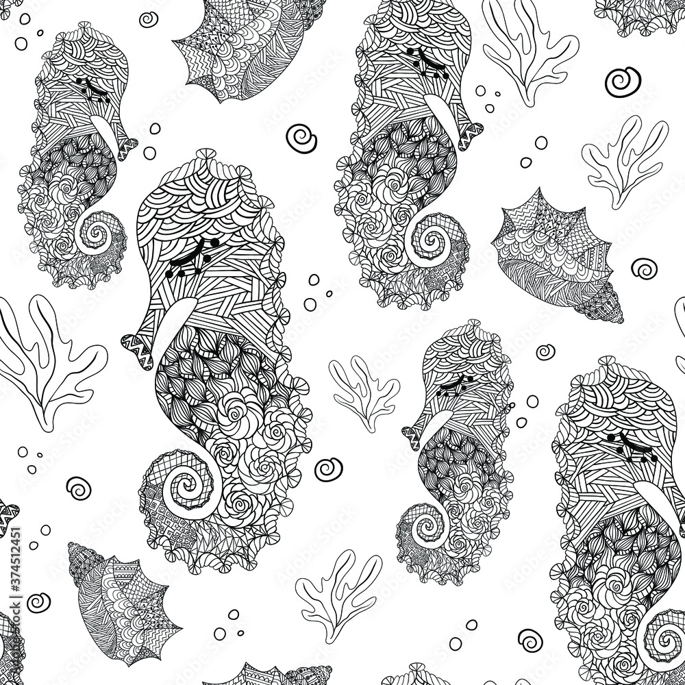 Underwater life Seamless pattern texture vector for adults and kids ...