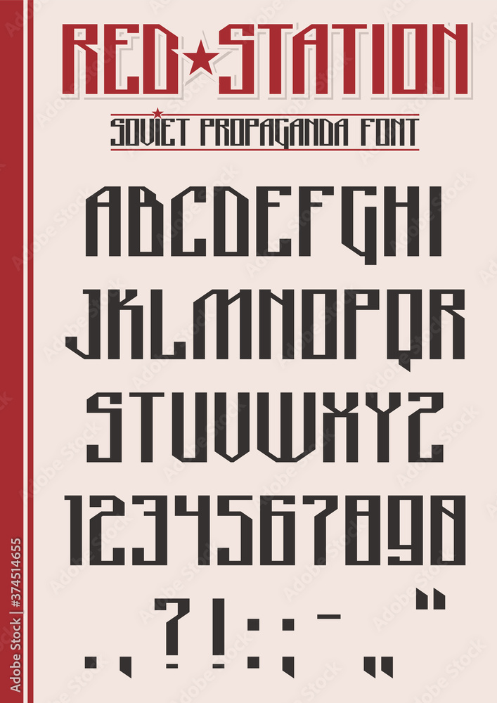Red Station Typeface, Old Soviet Propaganda Posters Font Stylization ...