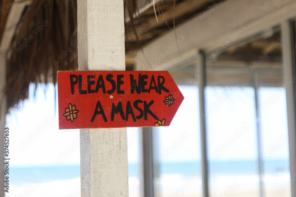 Please wear a mask sign Stock Photo | Adobe Stock