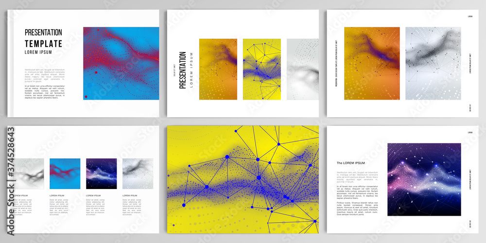 Vector layouts of presentation design templates for brochure, cover ...