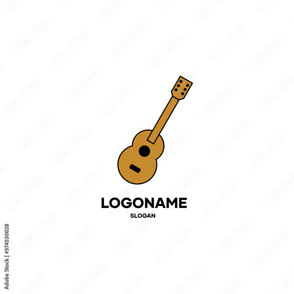 Guitar logo, logo for guitar shop, guitar and musical instrument ...