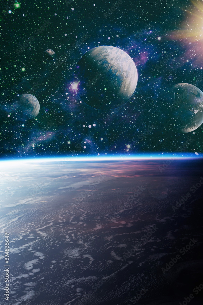planets, stars and galaxies in outer space showing the beauty of space ...
