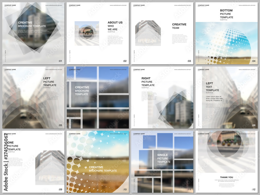 Brochure layout of square format covers design templates for square ...