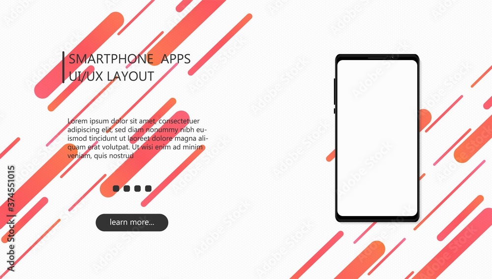 Vector modern UI/UX smartphone apps layout design background for ...