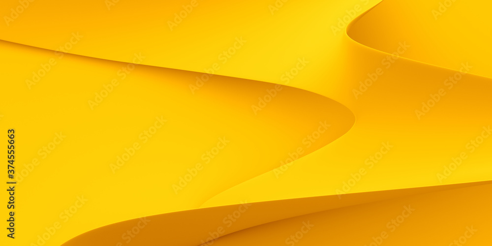 Abstract 3d render, yellow background design, modern illustration Stock ...