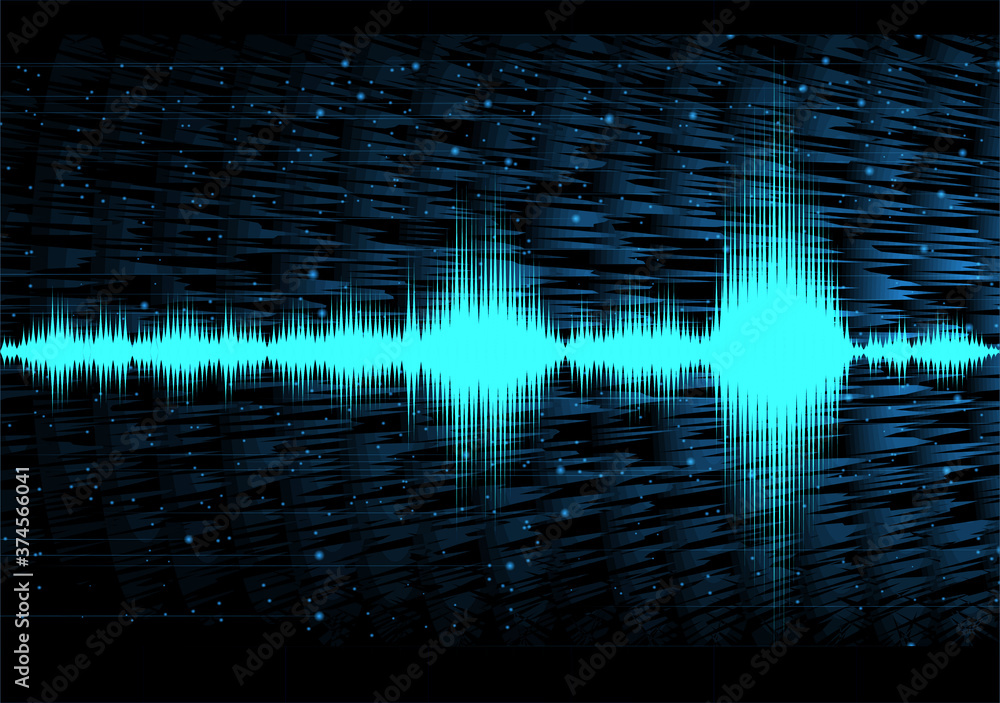 The pulse earthquake. Frequency of the blue sound wave. Earthquake ...