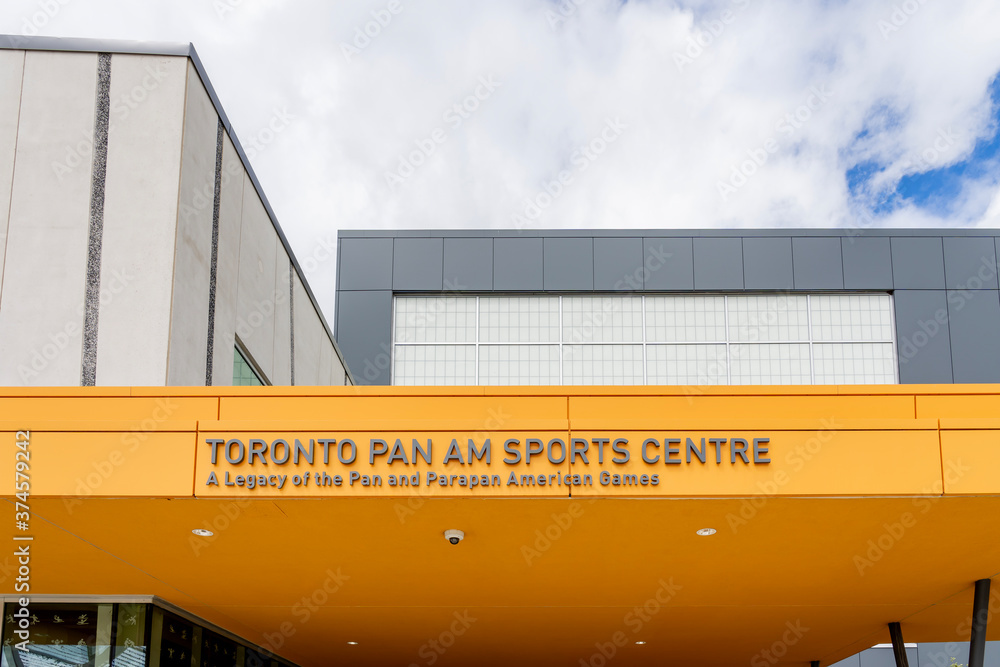 Toronto, Canada - August 29, 2020: Close up of Toronto Pan Am Sports ...