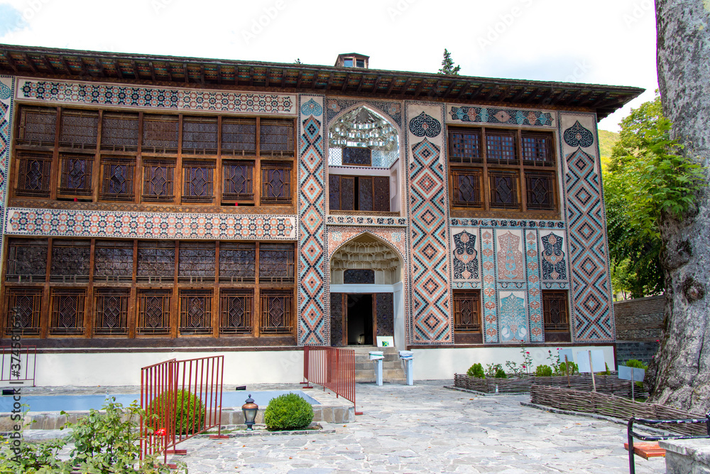 The Palace of Sheki Khans built in the 18th century in the city of ...