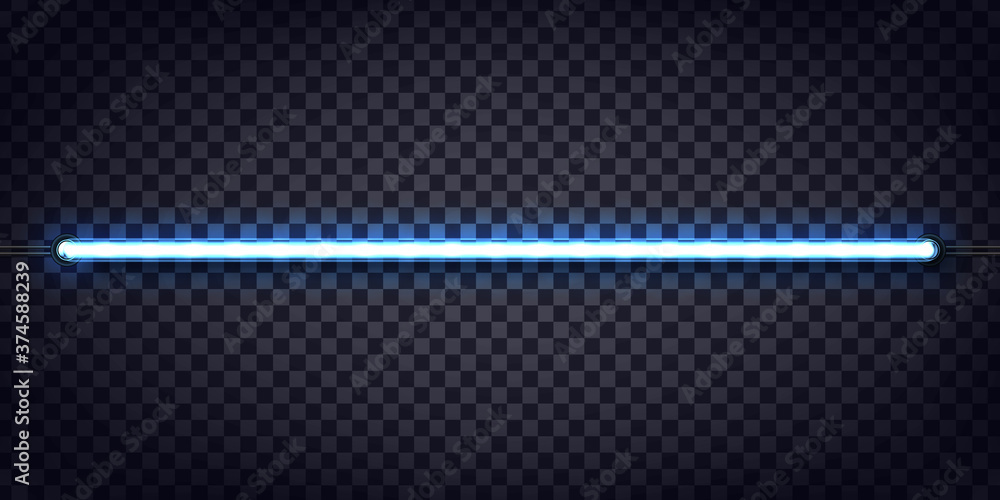 Vector realistic isolated neon sign of blue tube for decoration and ...