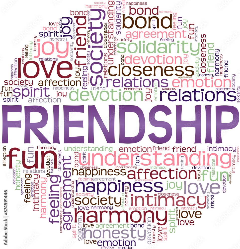 Friendship vector illustration word cloud isolated on a white ...