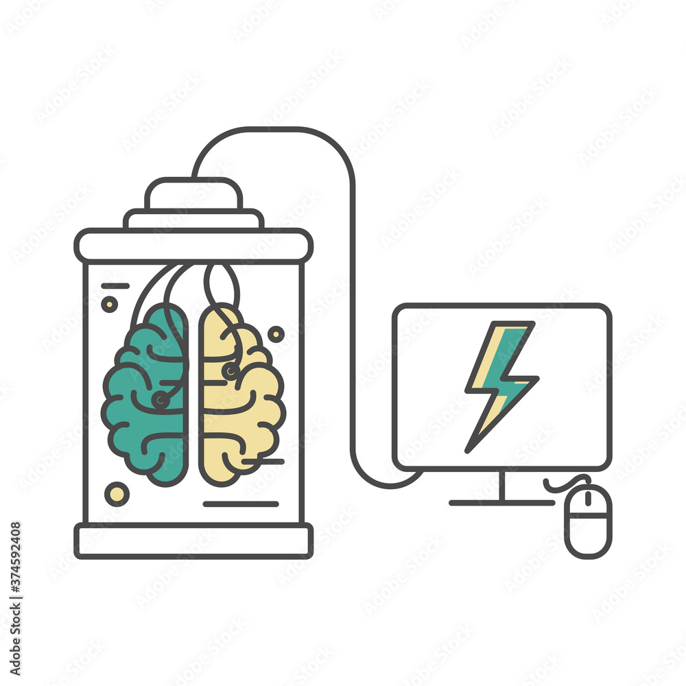 A desktop computer is getting powered by a human brain. Mimicking the ...