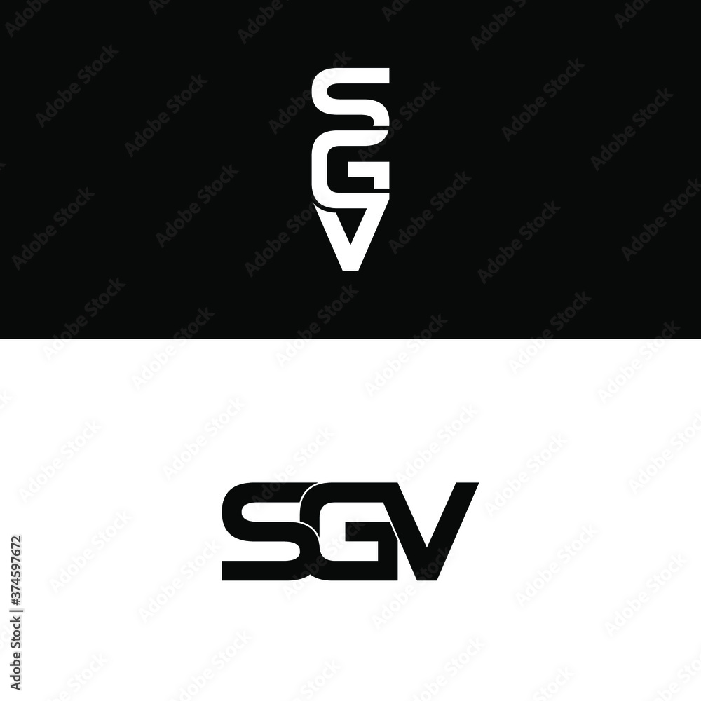 sgv letter original monogram logo design Stock Vector | Adobe Stock