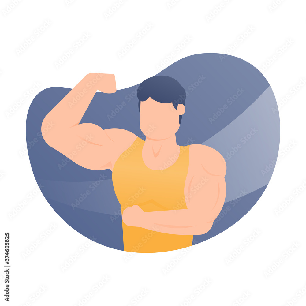 the concept of a bodybuilder, sports athlete, superhuman. illustration ...