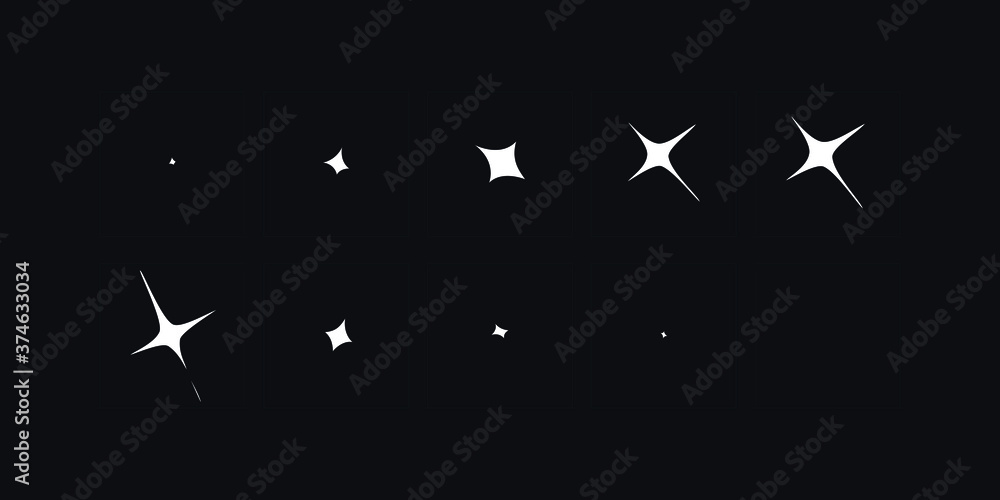 Shine VFX animation frame. Shine effect for video games, cartoon ...