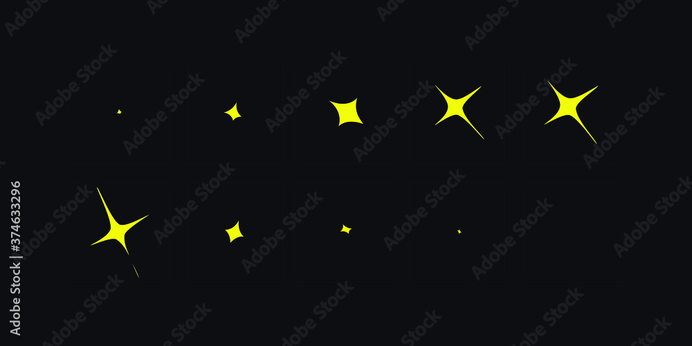 Shine VFX animation frame. Shine effect for video games, cartoon ...