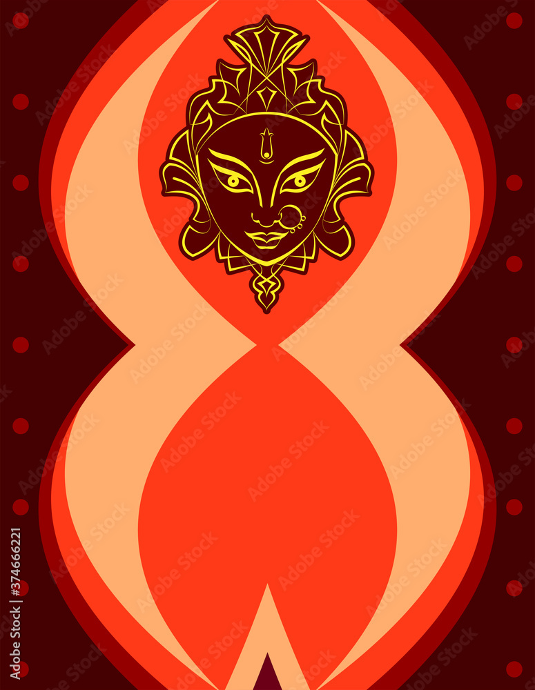 Durga Goddess Of Power, Divine Mother Of The Universe Stock Vector ...