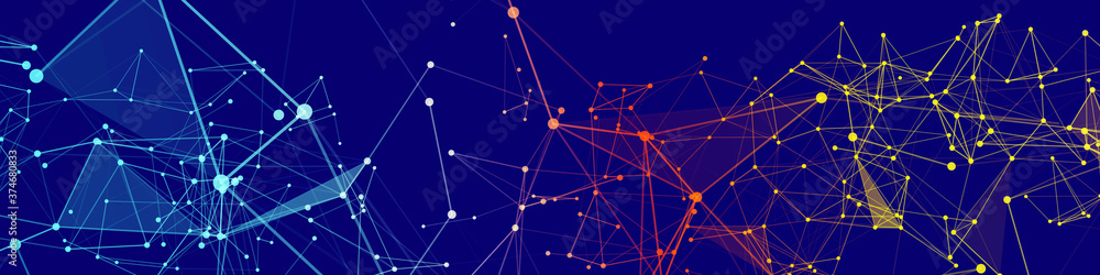 Technological background from polygons and lines.Molecule structure and ...